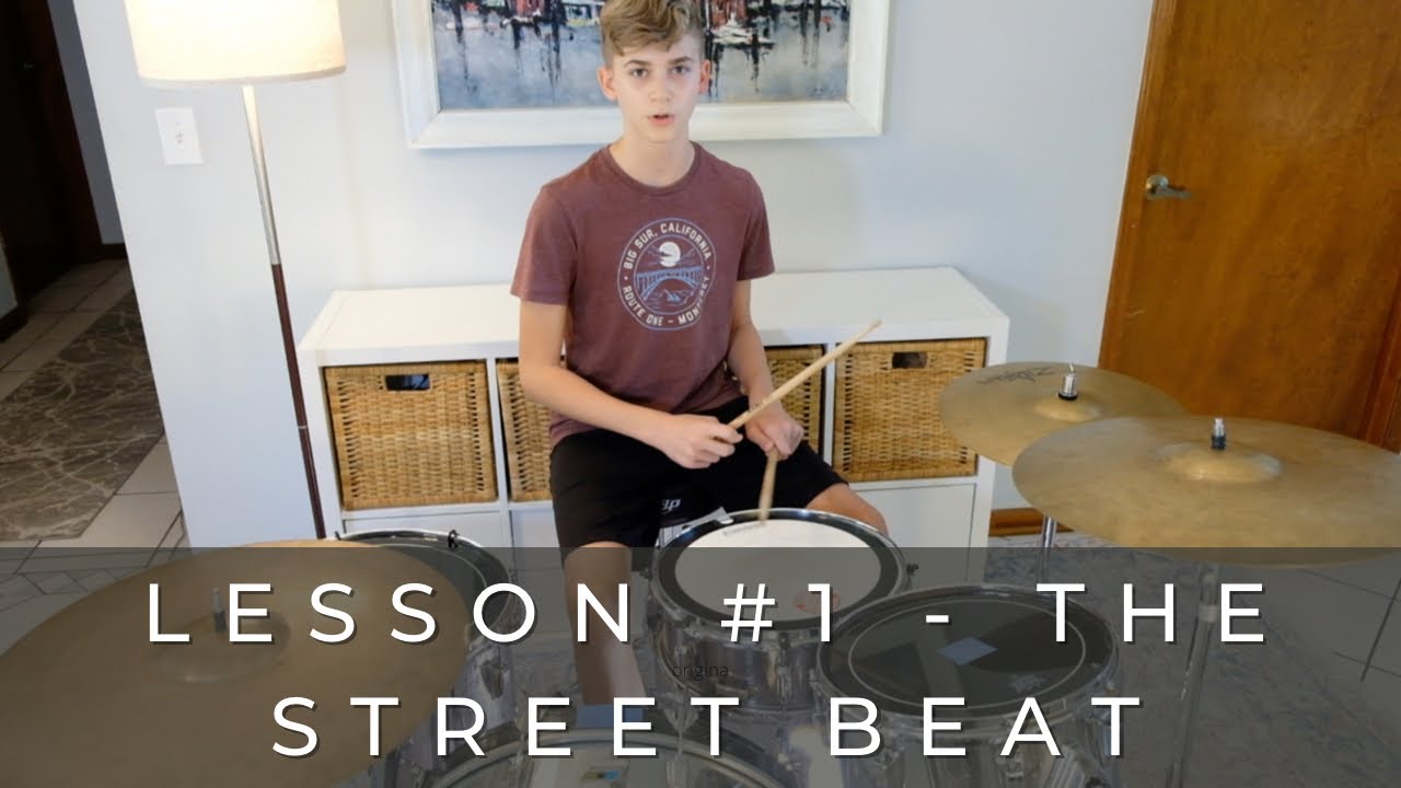 FIRST DRUM LESSON! - Lesson #1 - The Street Beat (Basic Drumbeats ...