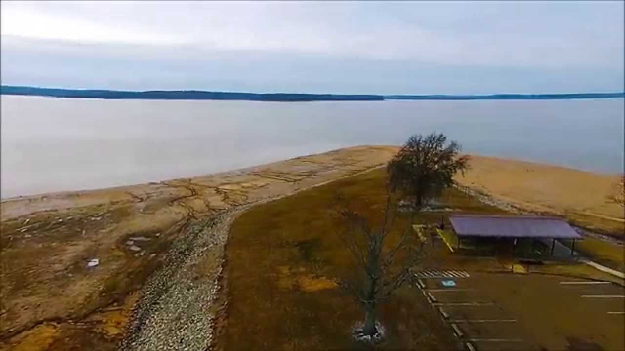 Winter Pool Draw Down at Enid Lake - DJI Phantom 2 Vision Plus - YouTube