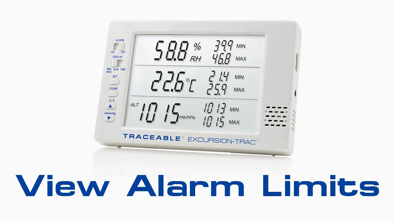 Excursion-Trac Datalogging Traceable Barometer - View Alarm Limits ...