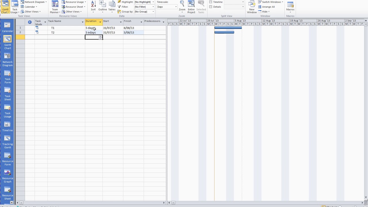 Microsoft Project 2010 Video 16 Elapsed Duration, Splitting Tasks and ...