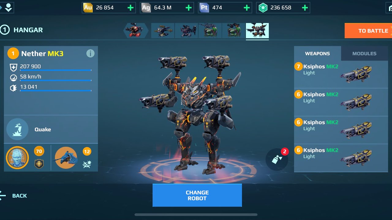 Nether Ksiphos new light Weapons | War Robots Gameplay - YouTube