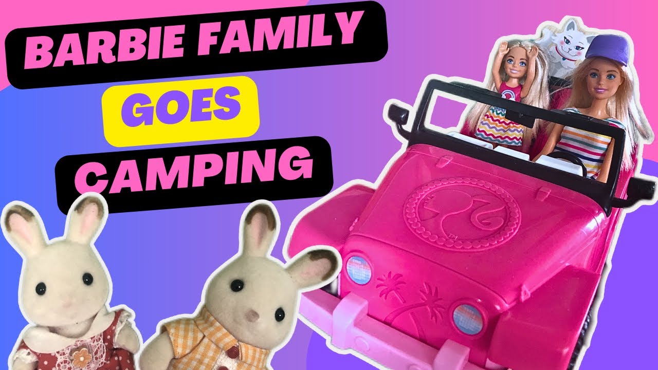 Barbie Dolls Go Camping with Their Cat and Meet Bunnies | Fun Barbie ...