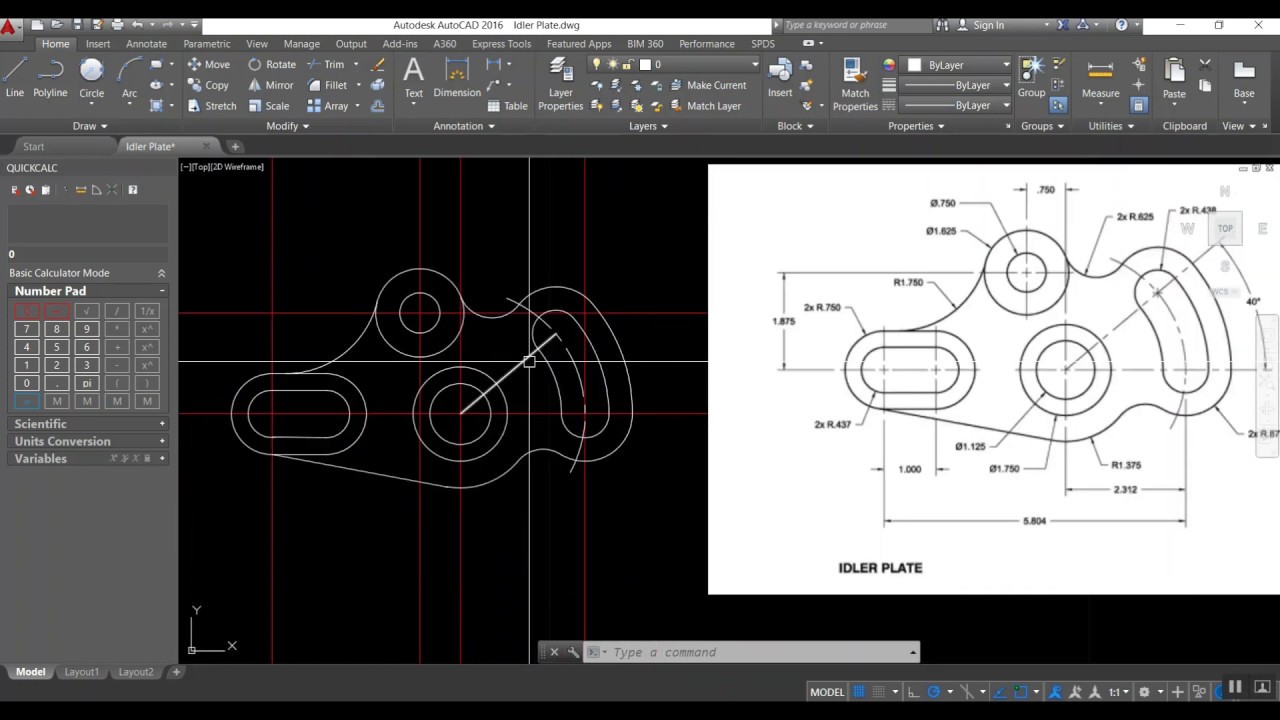 Autocad - Idler Plate - YouTube
