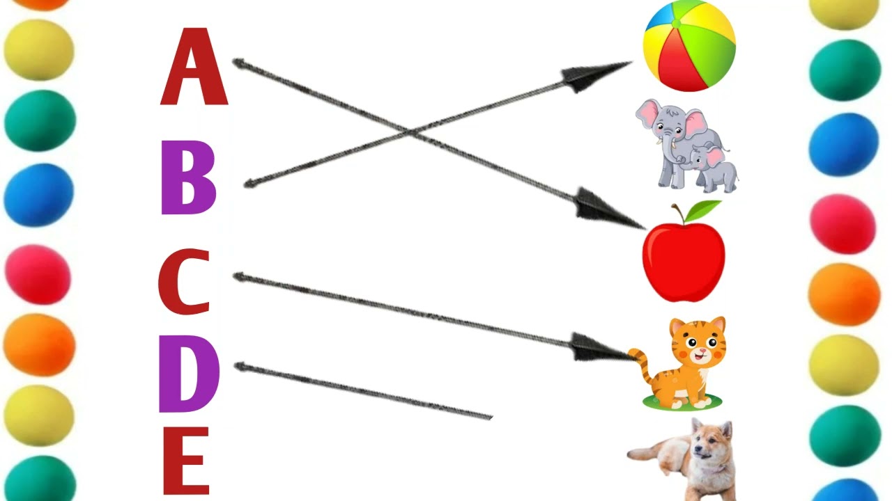 Match the Alphabets | English Alphabets | A for apple | Match the ...