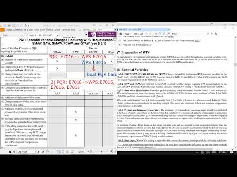 PQR essential variable (AWS D1.1 2020)