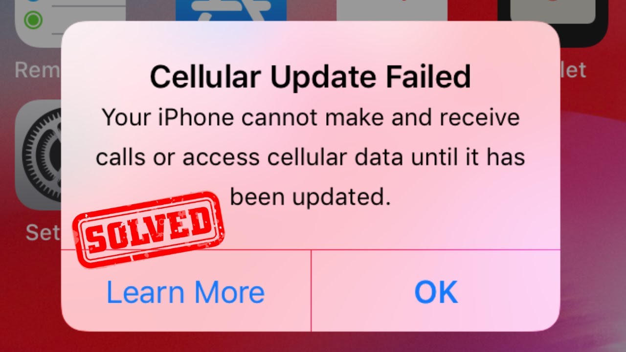 How to Fix Cellular Update Failed iPhone | Cellular Update Failed iOS ...