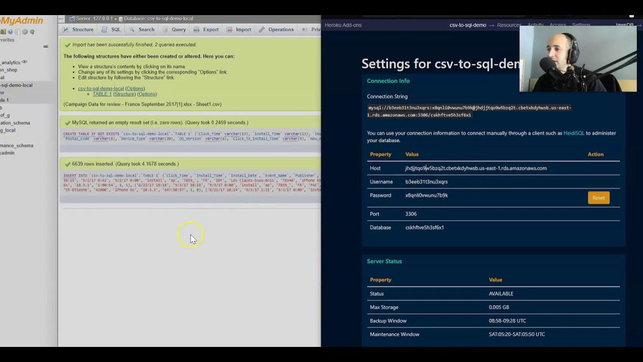 CSV to MySQL to Metabase [Part #2] - setting up mysql db in cloud and formatting local sql db ...