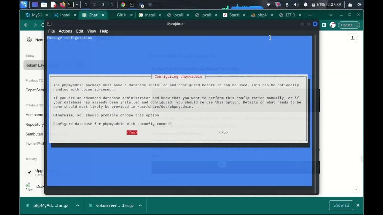 Install web server apache dan mysql di linux - YouTube