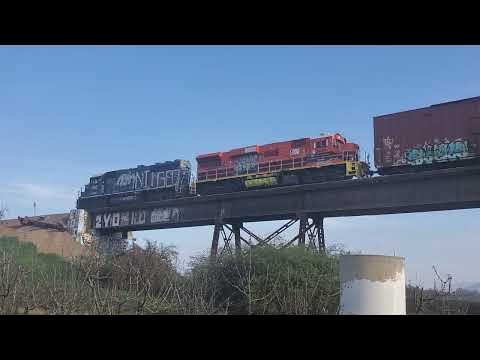 SJVR 440 and 2409 passing across Kings River Reedley California - YouTube