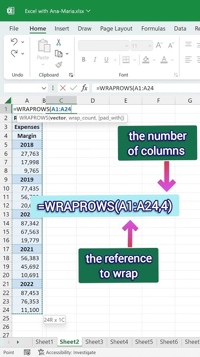 🤩 How to split data from a column to multiple columns using WRAPROWS function - YouTube