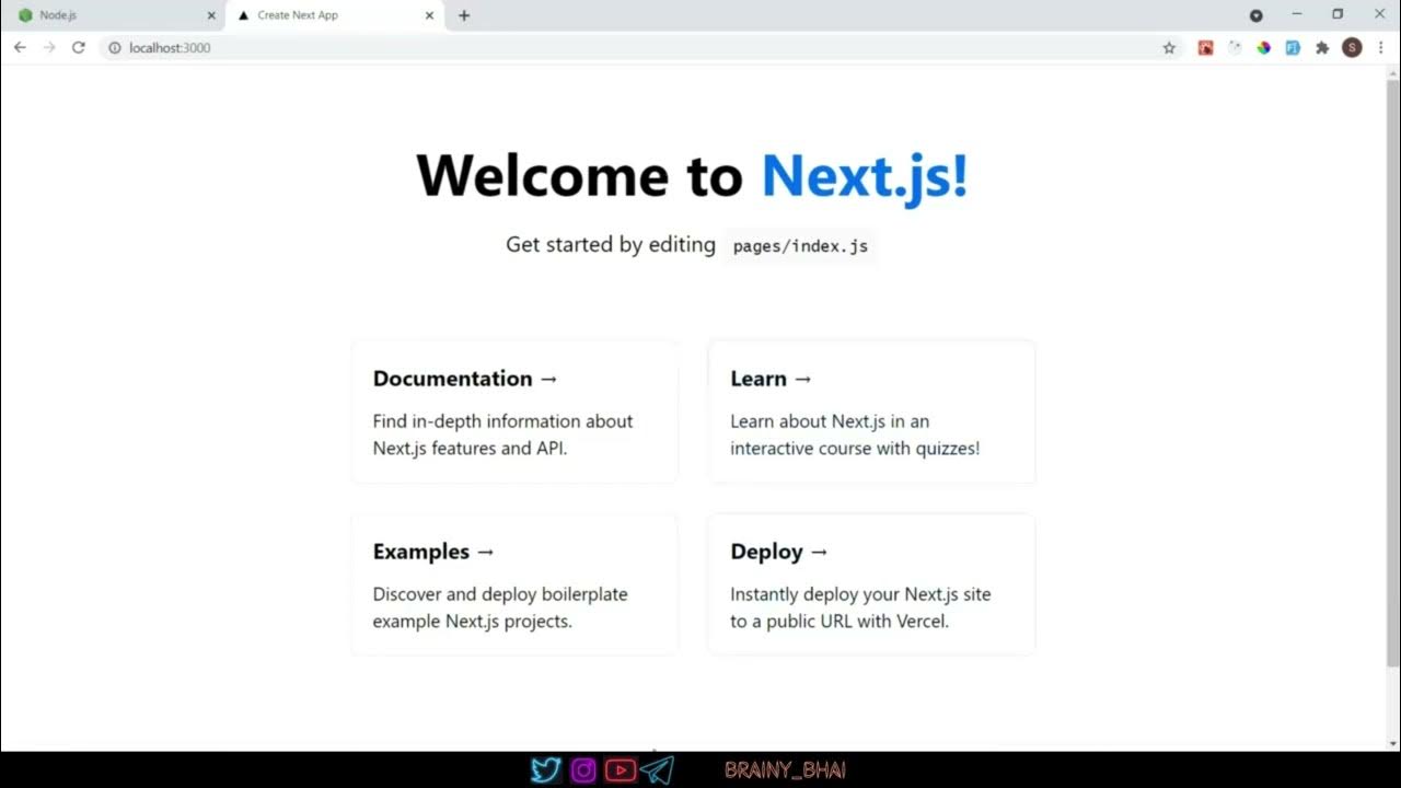 39 Hello World In Next Js Ll React Js Full Playlist 2022 Ll Brainy Bhai Youtube