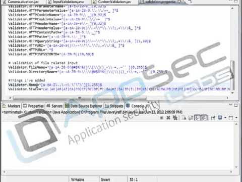 Java Secure Coding: Input Validation 2 6 ESAPI Custom Validation - YouTube