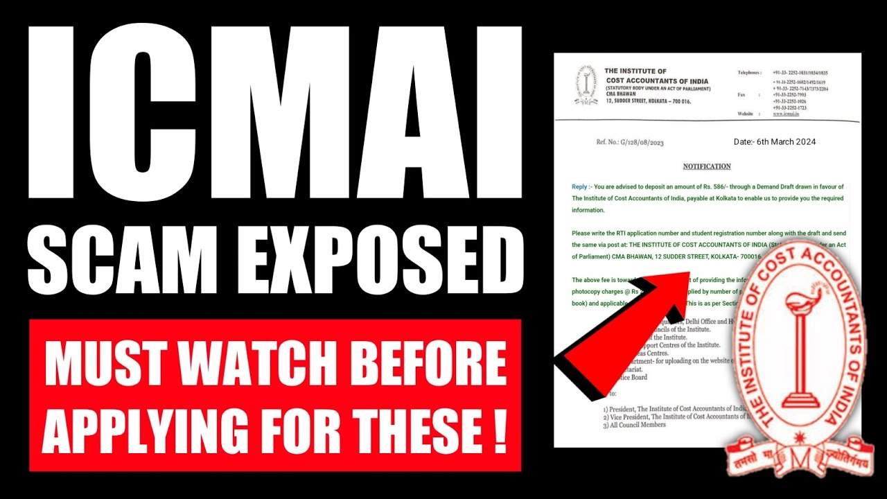 ICMAI Scam Exposed | Must Watch For All CMA Students Before Applying ...