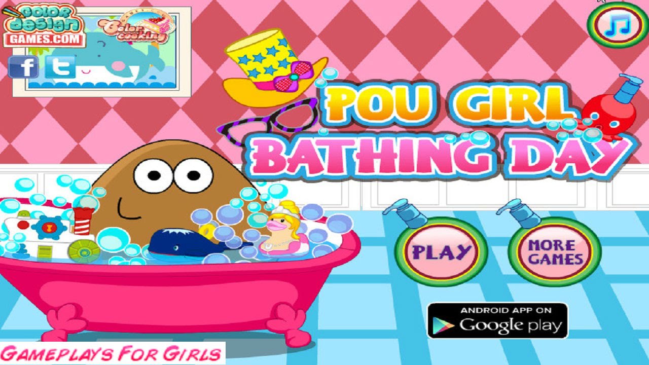 ♥ Pou Girl Bathing Day Game ♥ Pou Girl Games - YouTube
