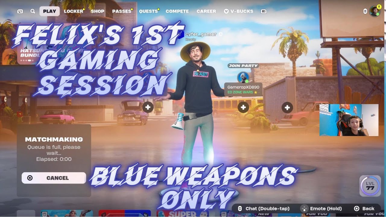 Felix’s First Fortnite Blue Weapons Only Challenge! 🎮 - YouTube