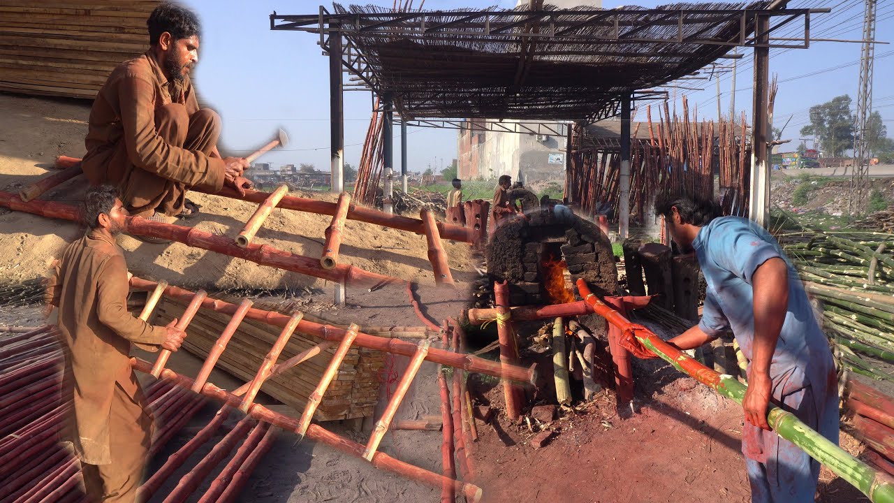 Process Of Making Bamboo Ladder | Making Of Bombo Stairs - YouTube