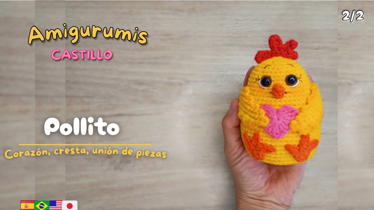 Pollito tejido a crochet 🐤 parte final paso a paso tutorial ...