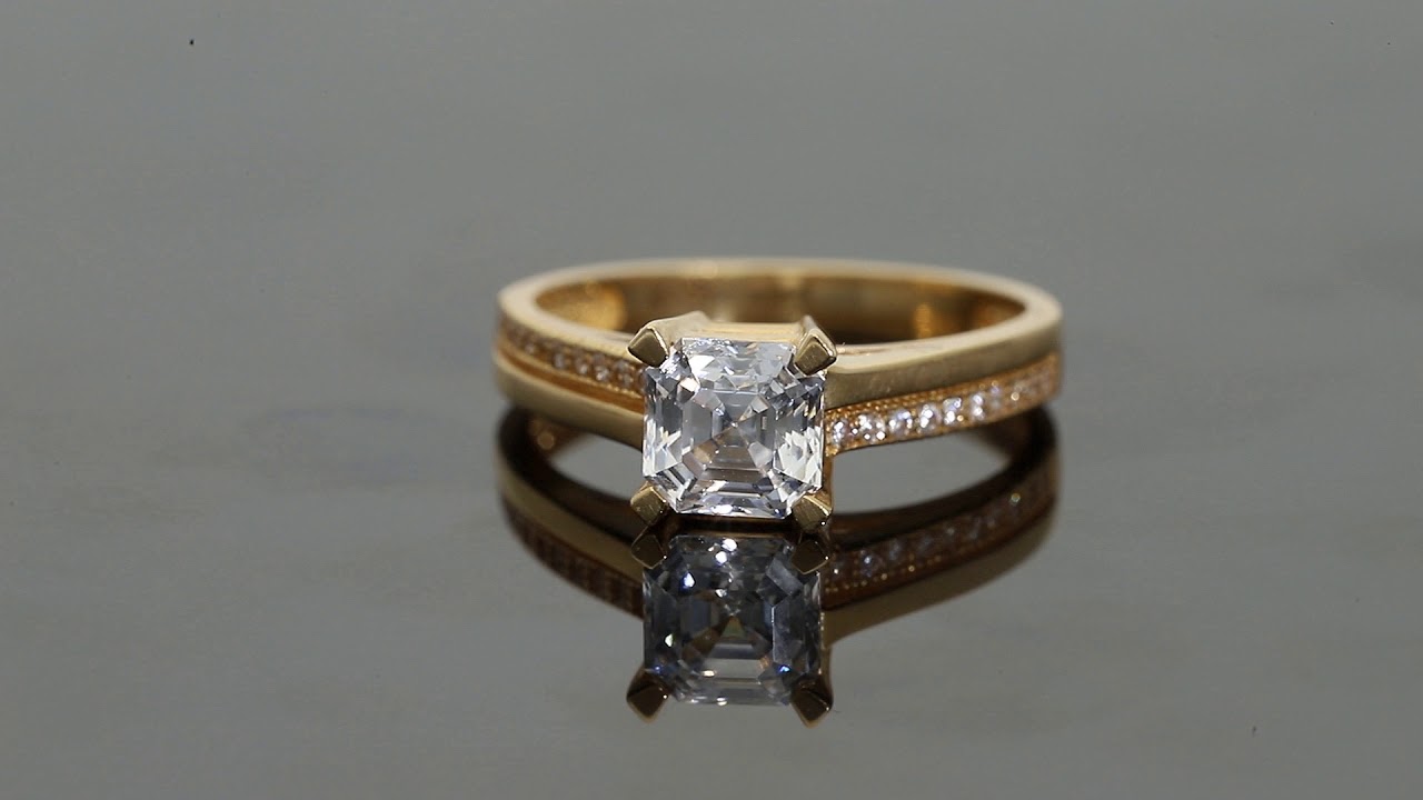 Gold Solitaire Ring in 18KT - YouTube