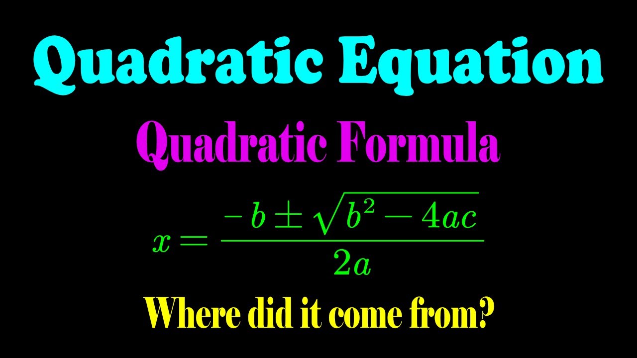 Quadratic Formula Derivation | Quadratic Equation | ACT Math | JEE ...