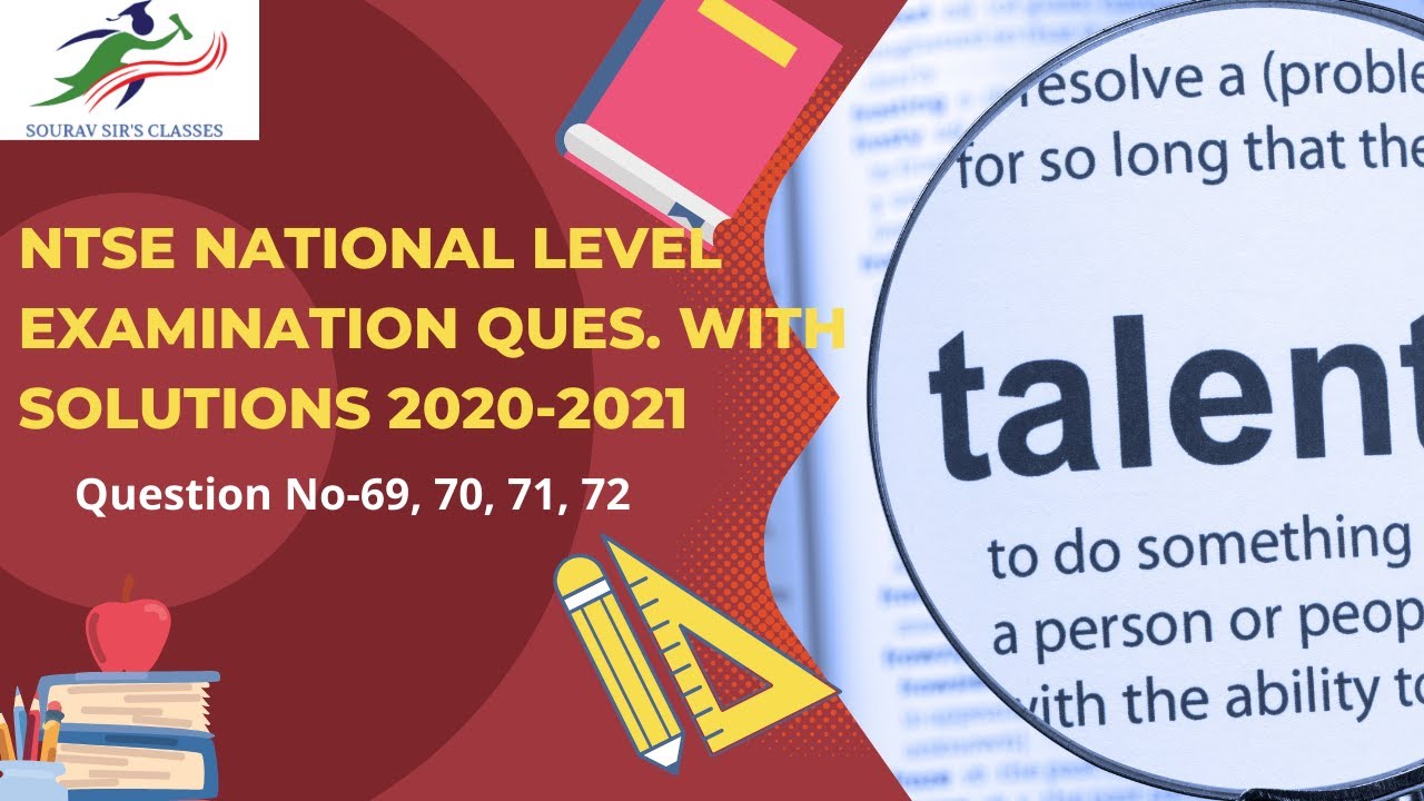 NTSE National Level Examination 2020-2021 Ques. with Solutions | Q - 69 ...