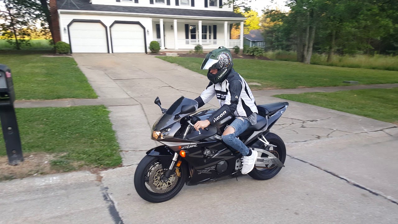 Frank's first sport bike ride on his own - YouTube