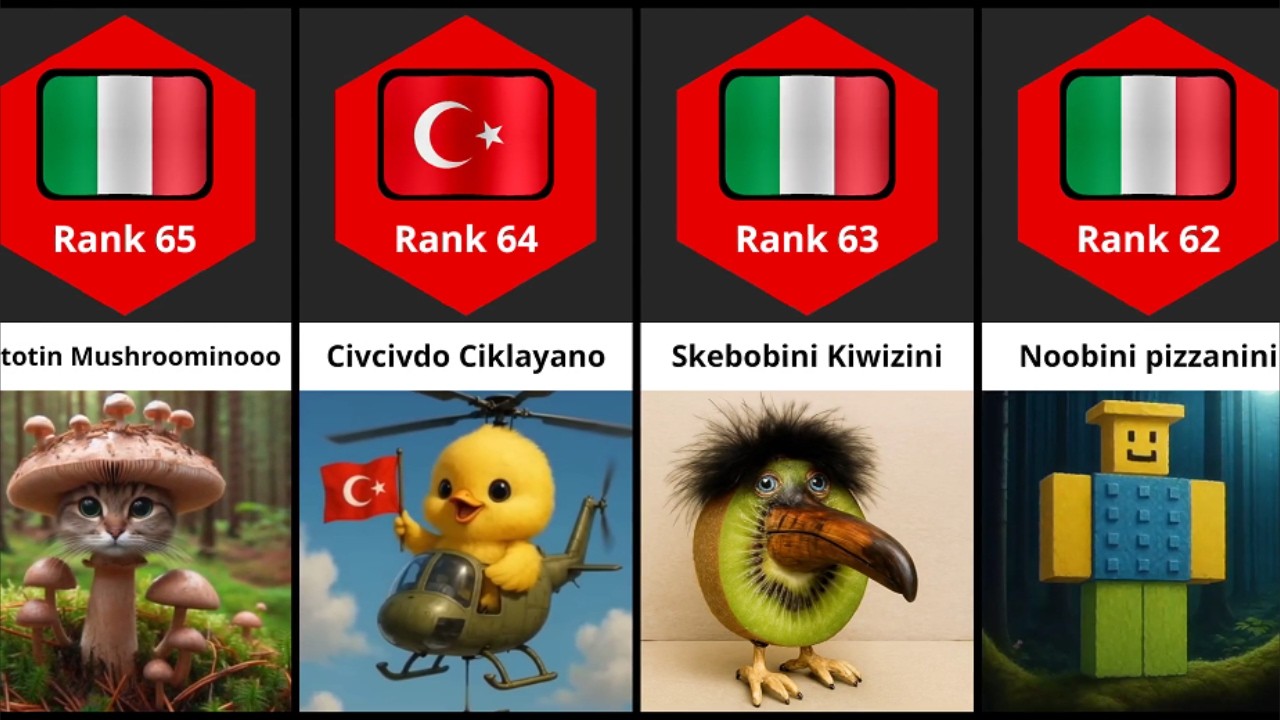Comparison: Ranking the Rarest Italian Brainrot Animals Memes (part 6 ...
