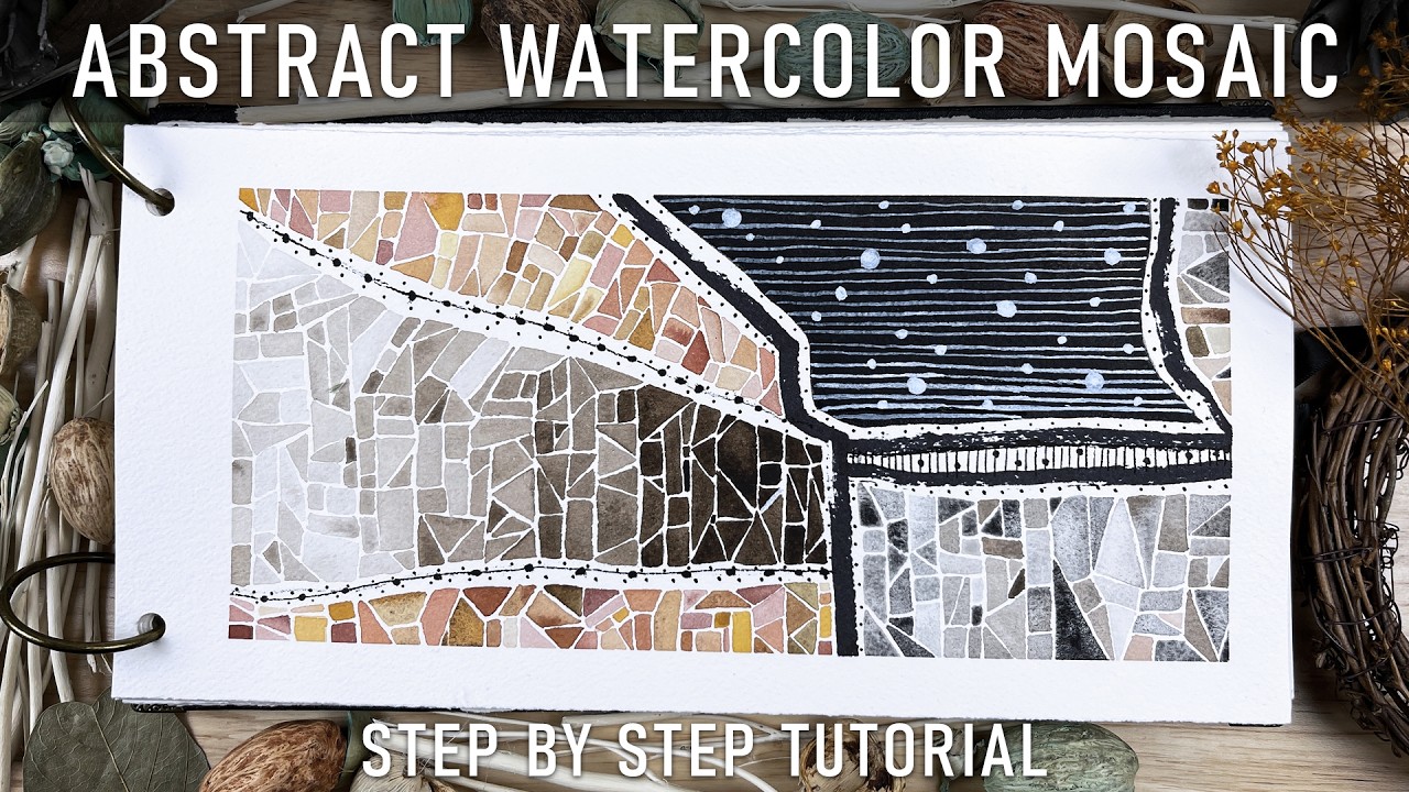 🎨 How to Paint an Abstract Watercolor Mosaic | Step-by-Step Tutorial 🧩 ...