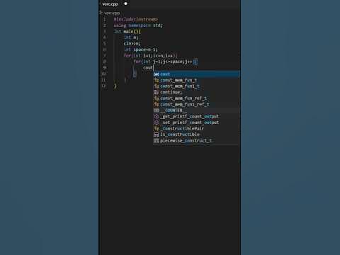 How to write a code to Print Pyramid pattern for Numbers in C++ 🔥🔥 VSCODE - YouTube