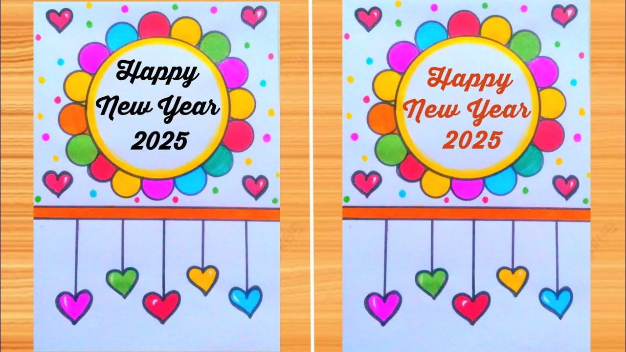 Happy new year greeting card / Happy new year card making idea / New ...