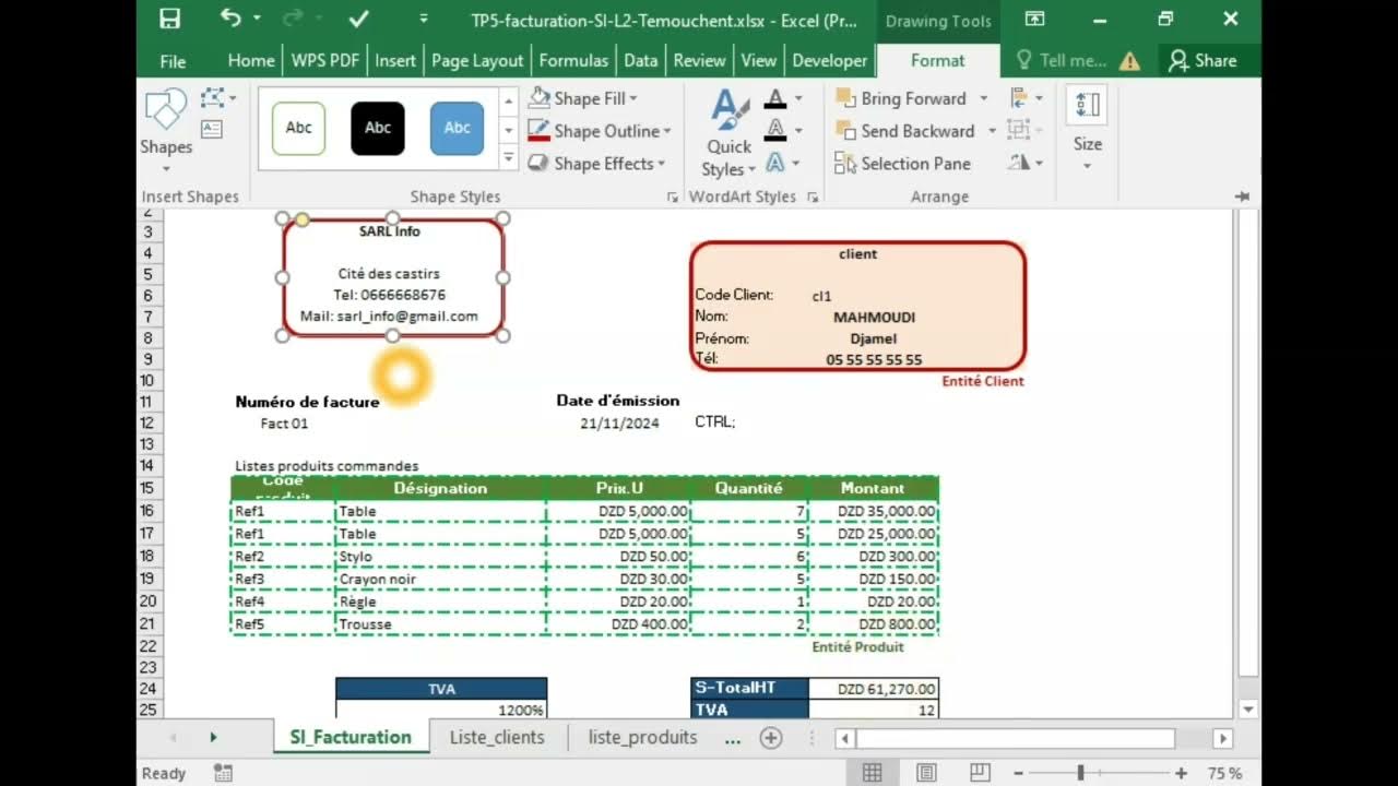 Facturation part2 Excel data validation - YouTube