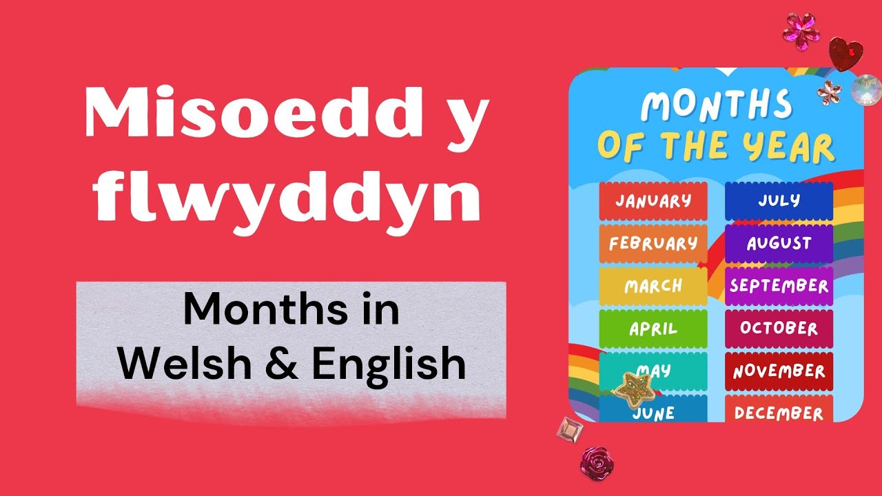 Misoedd y flwyddyn - Months of the Year in Welsh & English - YouTube