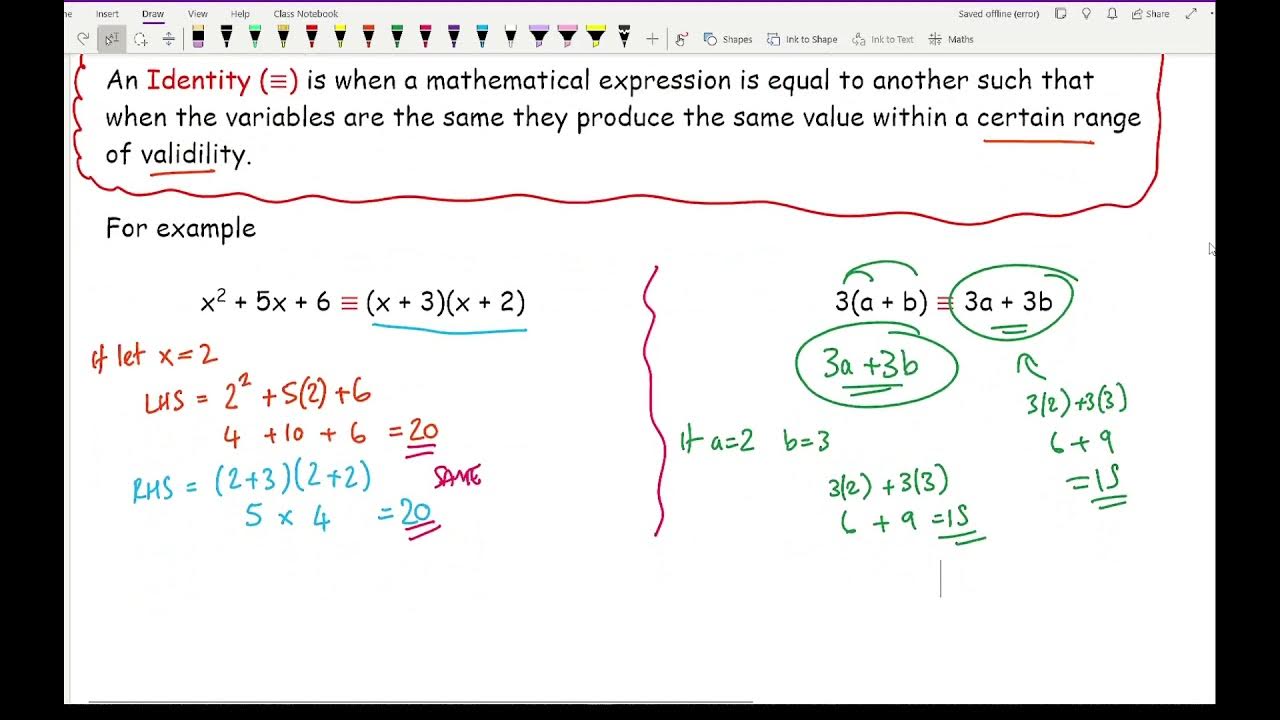 KS3/GCSE Maths - Algebraic Manipulation: Comparing Coefficients - YouTube