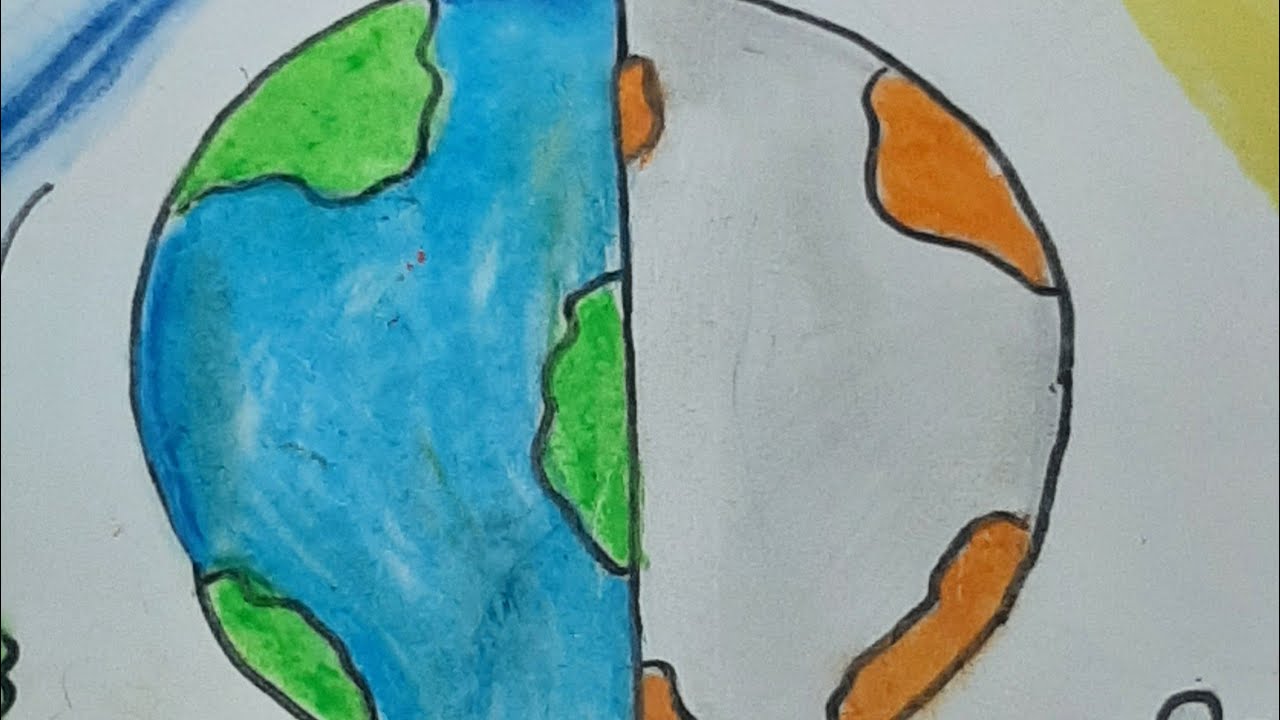 Clean Earth VS Pollution Earth 🌎World Environment Day 🌿#Drawing earth # ...