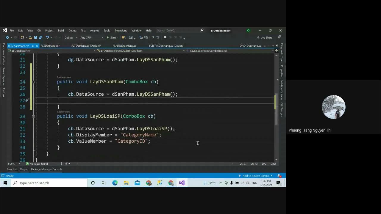 [TH LTCSDL] Entity Framework Database first - winform - Chức năng đặt hàng (CTDH) - YouTube