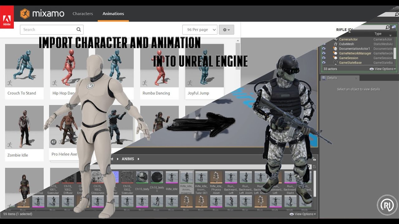 How To Import Maximo Character And Animations In to Unreal Engine - YouTube