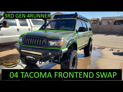 2004 Tacoma frontend swap on 3rd gen Toyota 4runner - YouTube