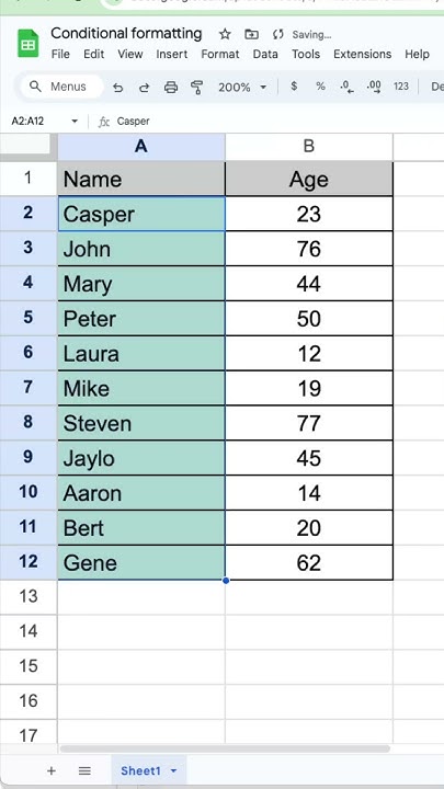 Conditional formatting in 30 seconds in #googlesheets #shorts - YouTube