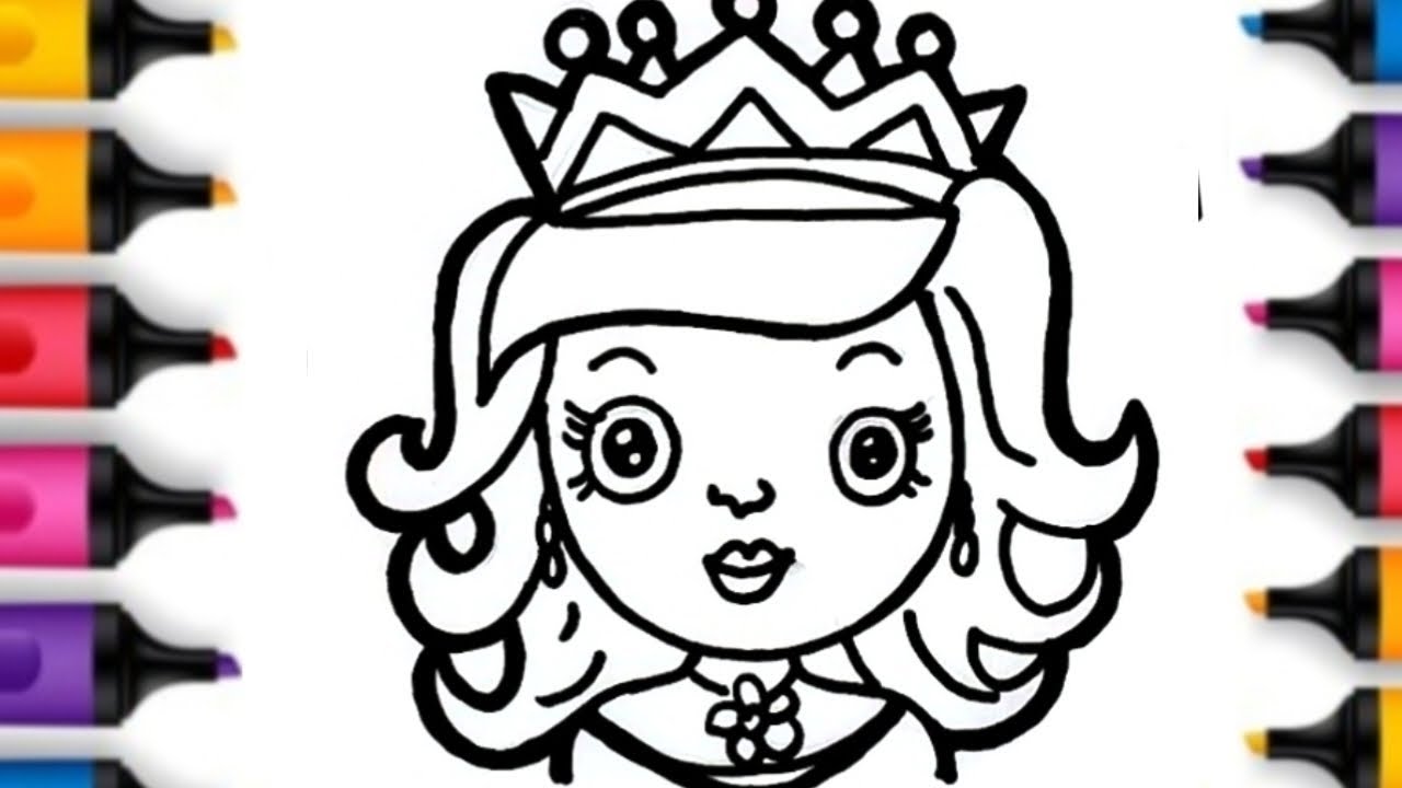 How to Draw cute Princess Drawing and Coloring For Kids & Toddlers ...