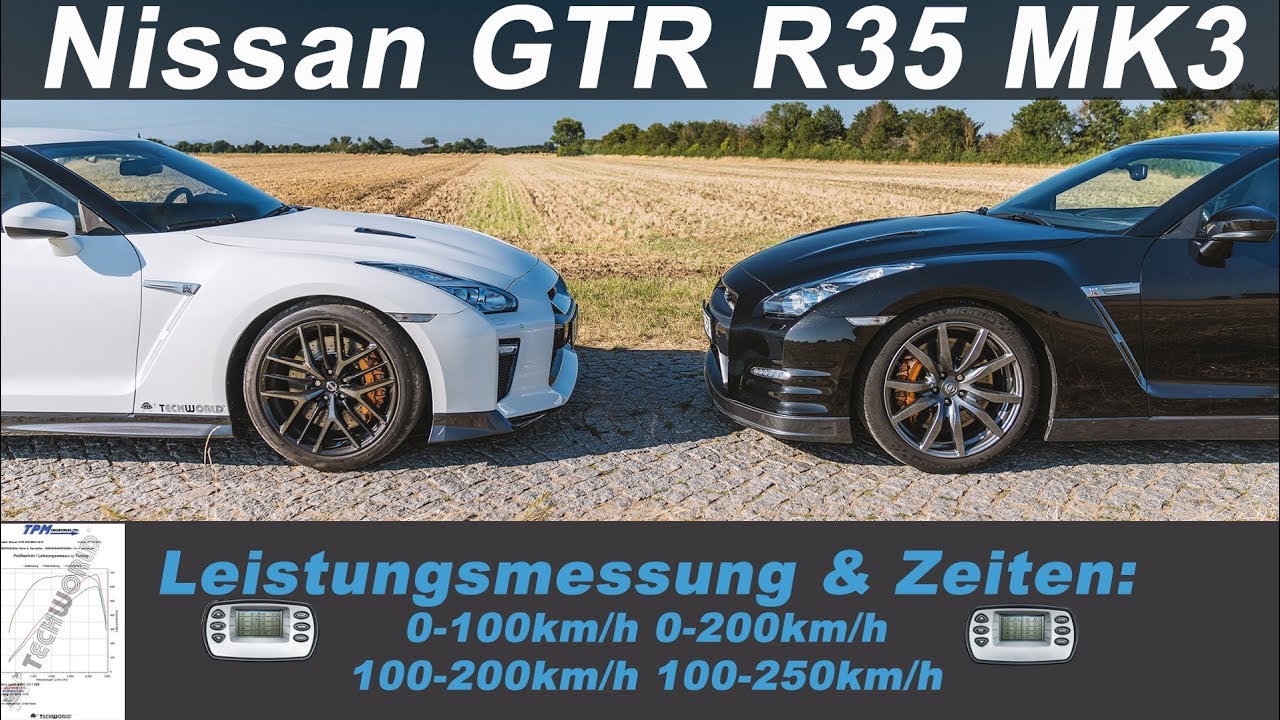 Nissan GTR R35 MK3 - Serie vs. Chiptuning Box - YouTube