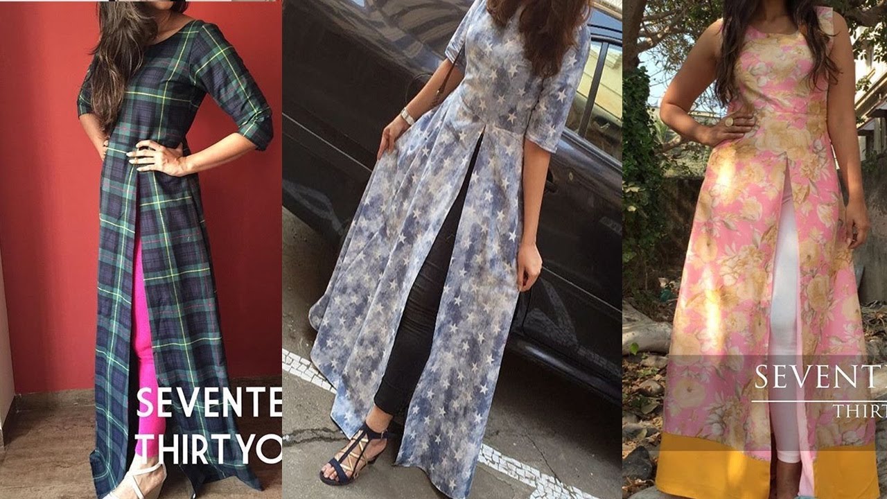 Long Kurti Designs || Latest Slit Kurti Designs || Front Slit Kurtis ...