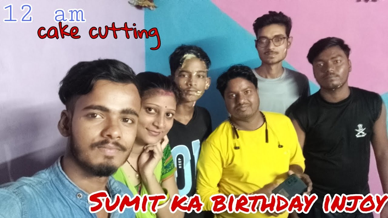 12am me cake cutting//Sumit ka birthday injoy// Mr and Mrs das ji vlog ...