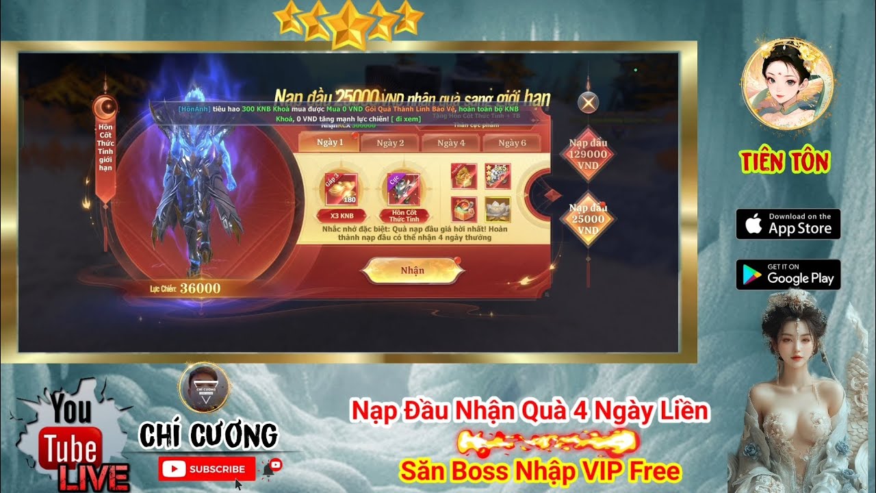 Tiên Tôn - Nạp Đầu Nhận Quà 4 Ngày Tặng Bet Bật SSS 4 Sao Và Săn Boss Nhận VIP Miễn Phí - YouTube