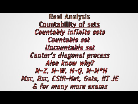 Countably infinite set, Countable and uncountable set, Cantor's diagonal process,countability ...