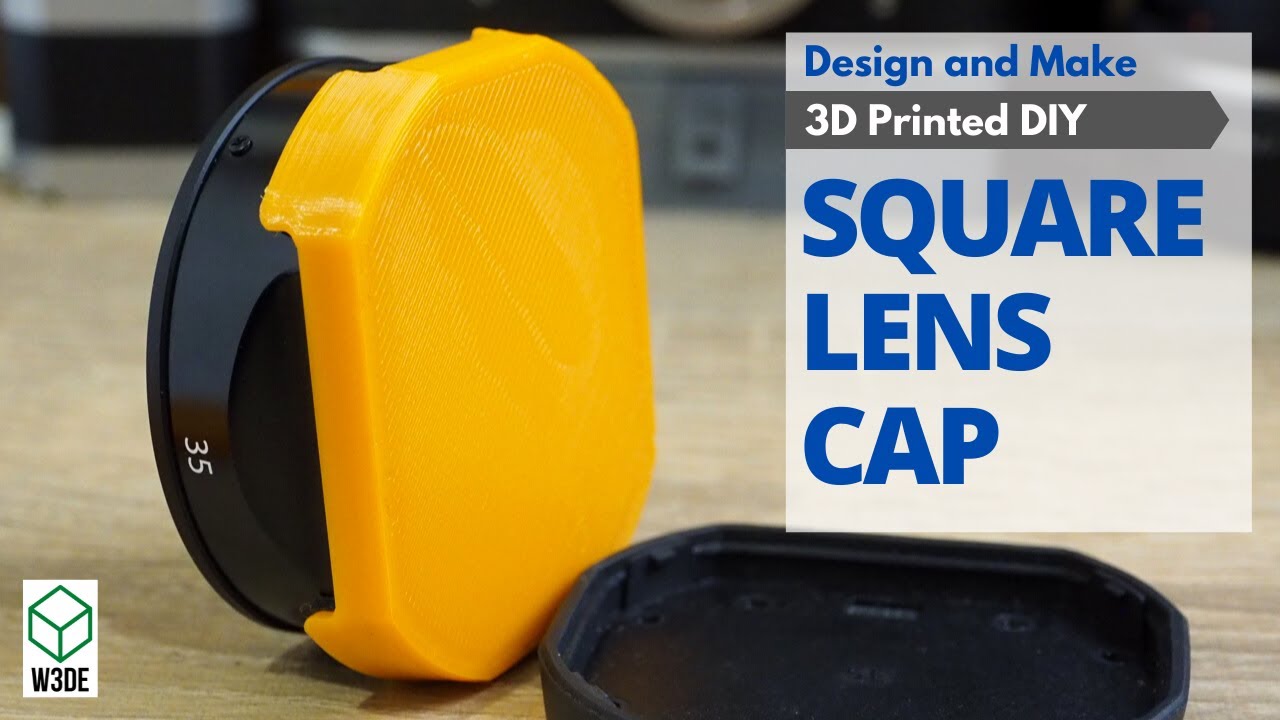 Design and Make a DIY Square Lens Cap with 3D Printing - YouTube