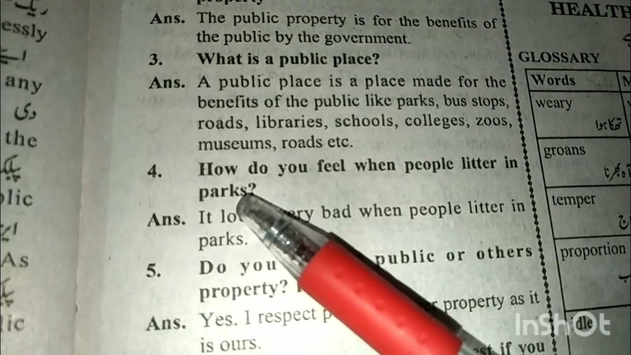 Grade#7 English unit #4 Let's Respect Public Property | solved answer questions | new syllabus ...