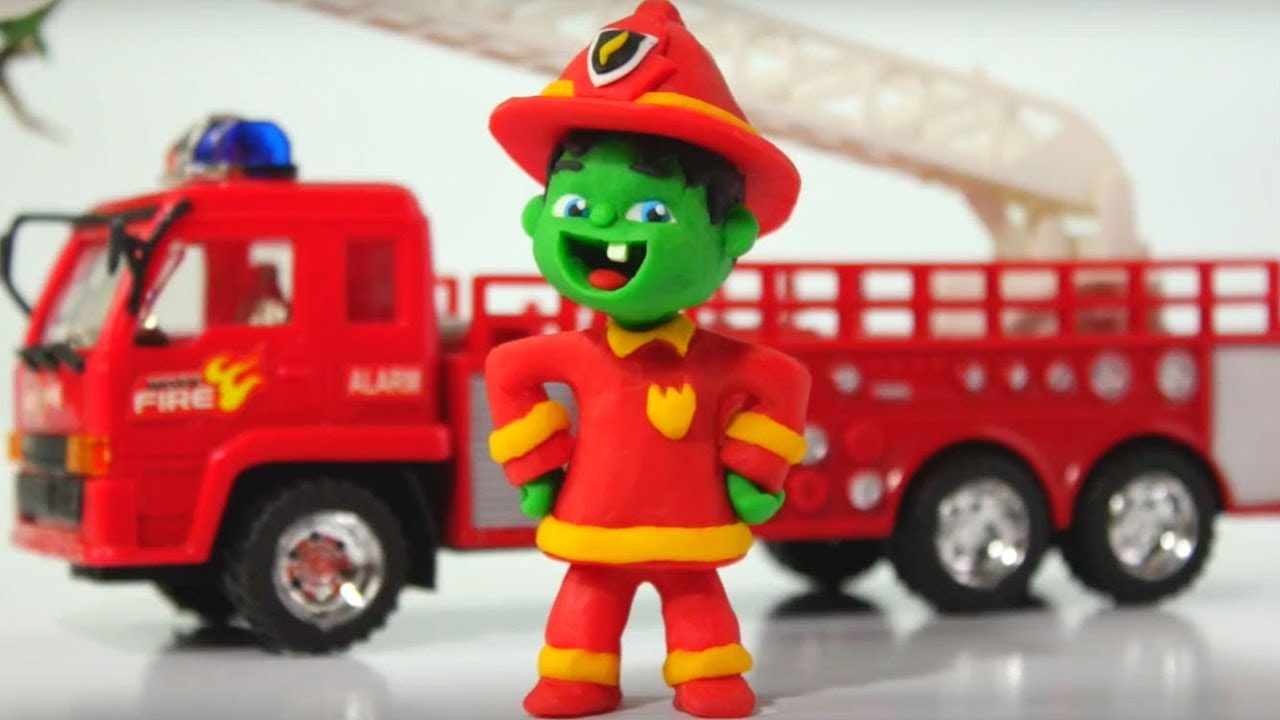 BABY HULK FIREMAN Superhero & Frozen Elsa Cartoons For Kids Stop Motion ...