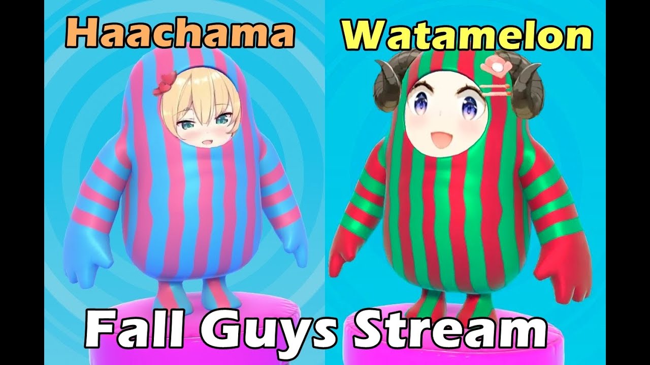 Tsunomaki Watame & Akai Haato Fall Guys Collabs Stream【Hololive English ...