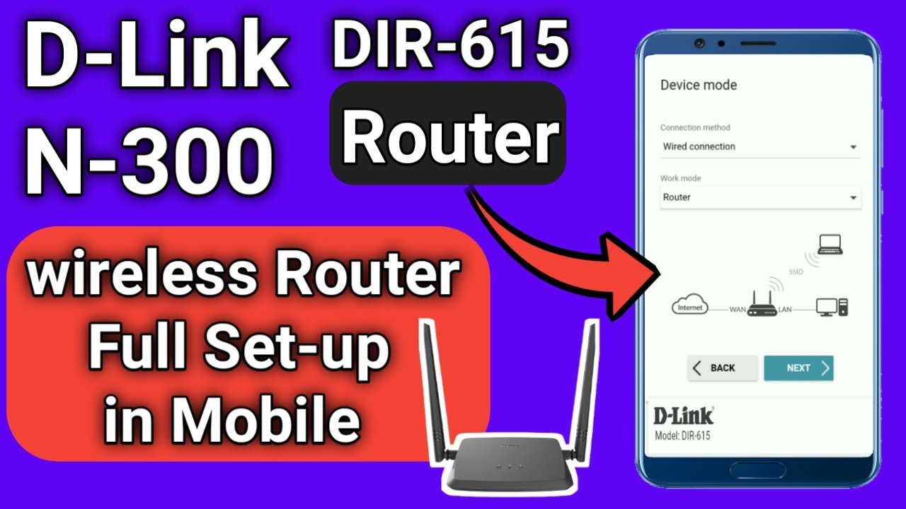 D-Link N-300 Router full set-up in Mobile | Hindi | Model DIR-615 - YouTube