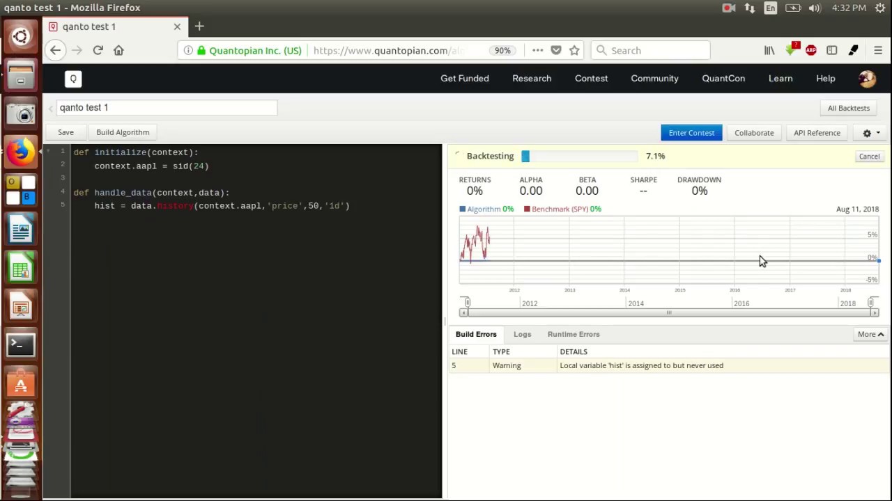 Quantopian #TradingAlgorithm - YouTube