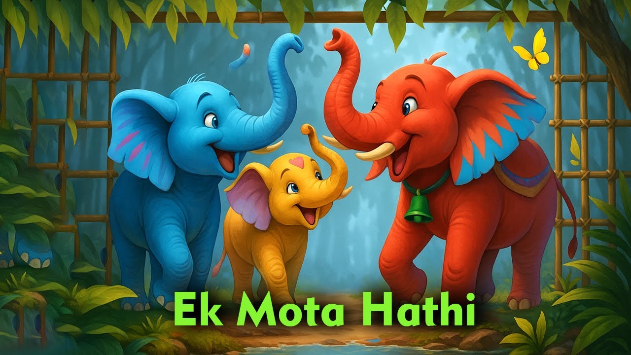 Ek Mota Hathi – Funny Elephant Nursery Rhyme in Hindi | Animated Kids ...